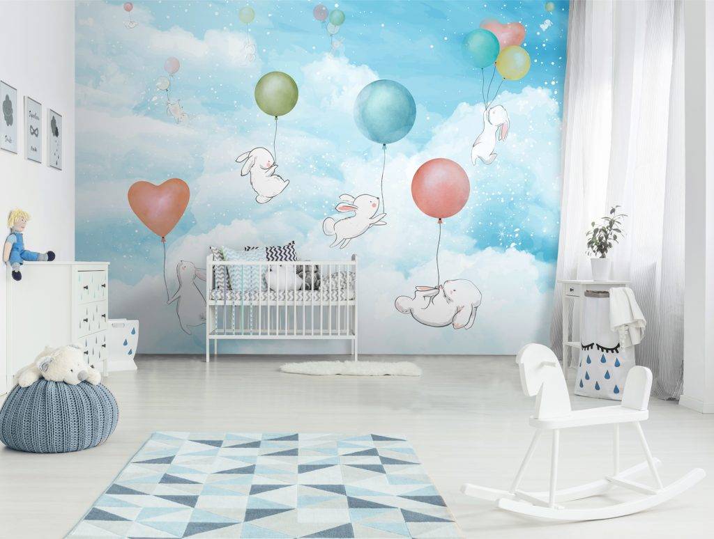 Happy little Rabbits wall mural – Nouqoush