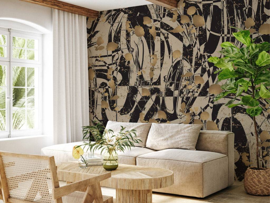 Mineral form wallpaper mural – Nouqoush
