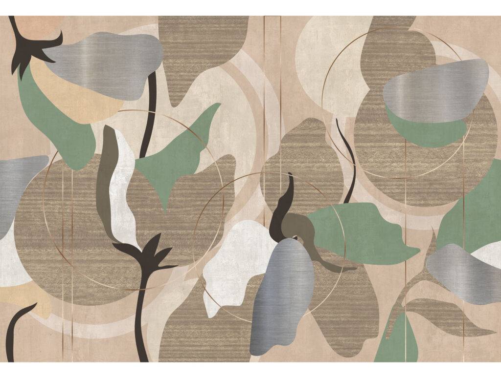 Textured flowers wall mural – Nouqoush
