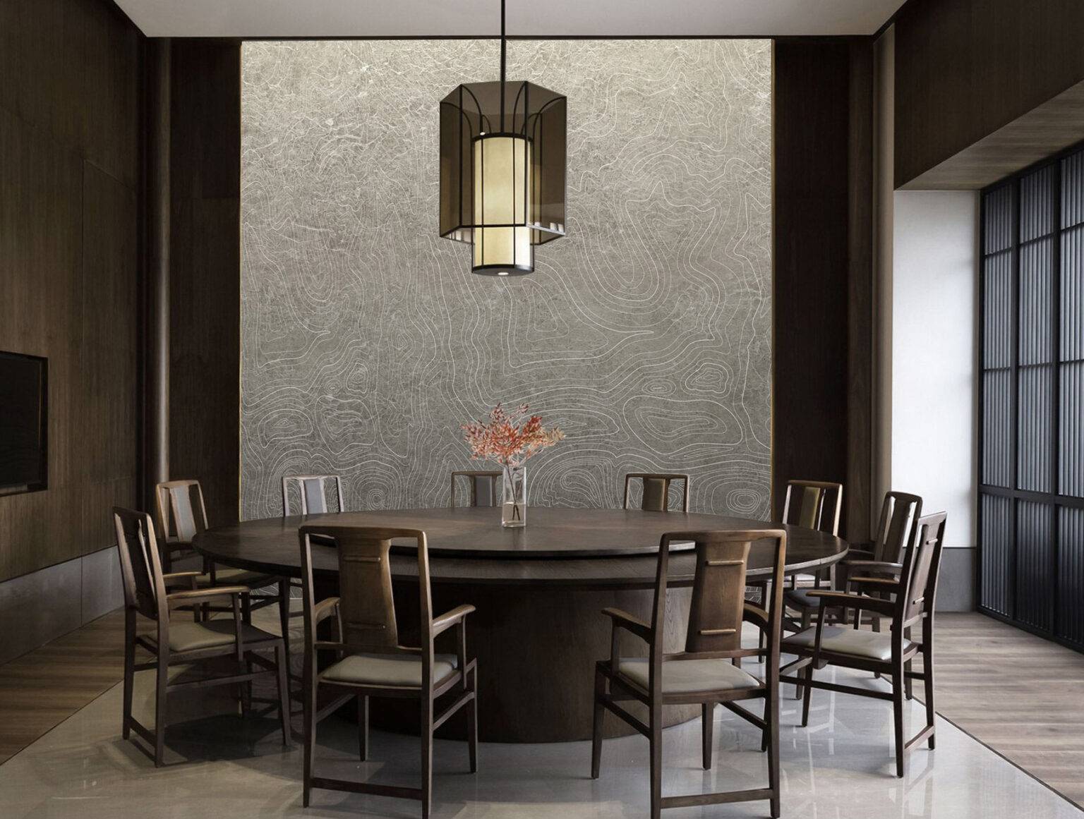 Topography art wall mural - Nouqoush